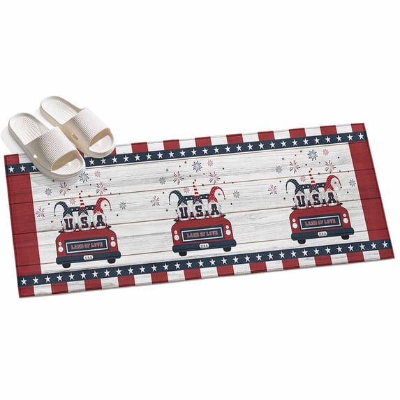 2x6ft Area Rug,USA Flag Gnomes and Truck Load of Love Washable Large ...
