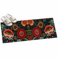 2x6ft Area Rug,Vintage Abstract Boho Red Flowers Washable Large Rugs ...