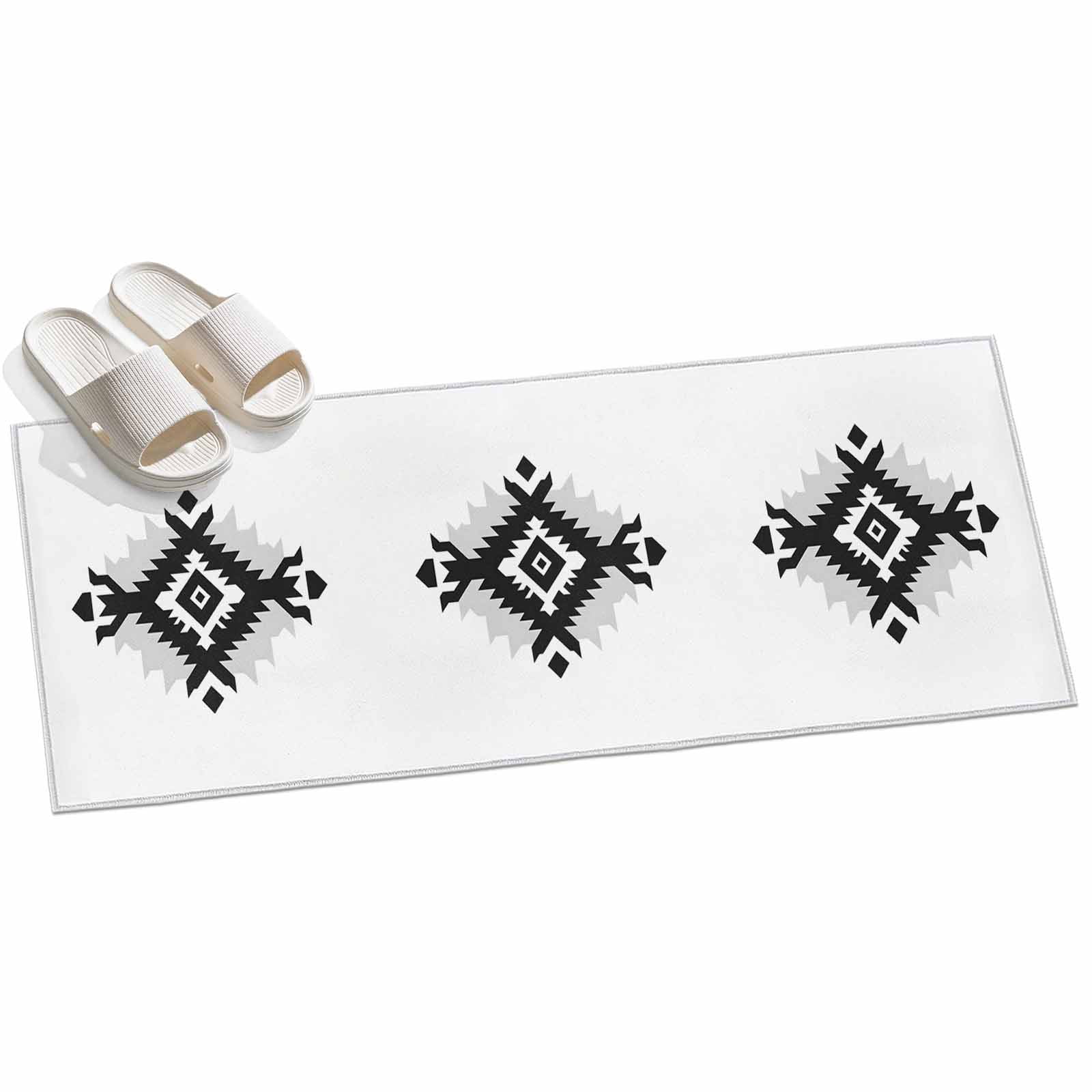 2x6ft Area Rug,Vintage Bohemian Ethnic Pattern on White Washable Large ...