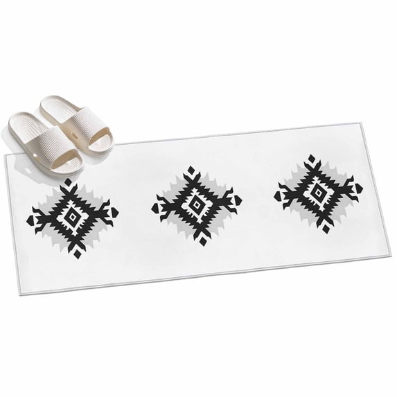 2x6ft Area Rug,Vintage Bohemian Ethnic Pattern on White Washable Large ...