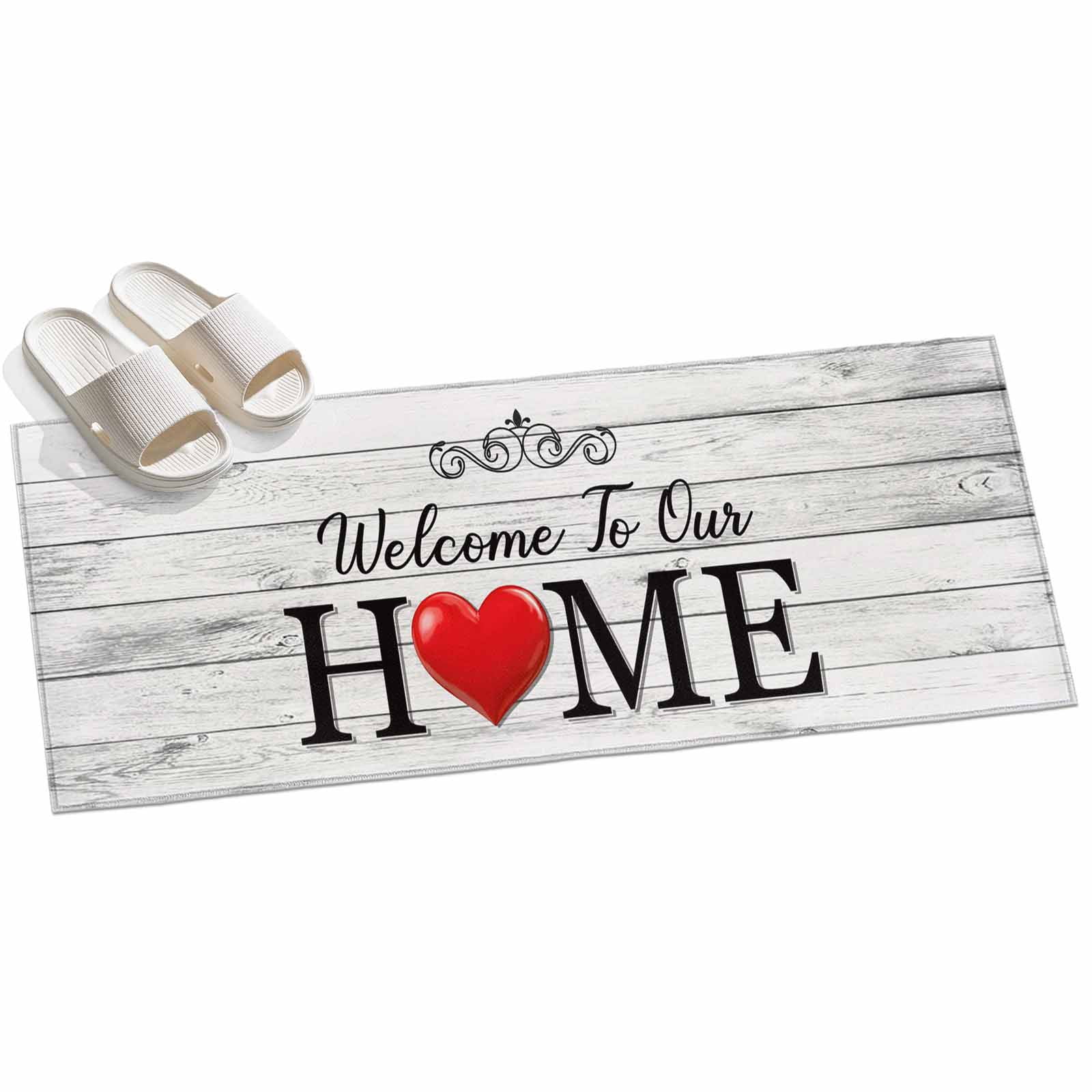 2x6ft Area Rug,Welcome to Our Home Quote Washable Large Rugs Soft Non ...