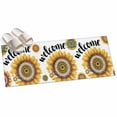 2x6ft Area Rug,Welcome Words Sunflowers Bee Washable Large Rugs Soft ...