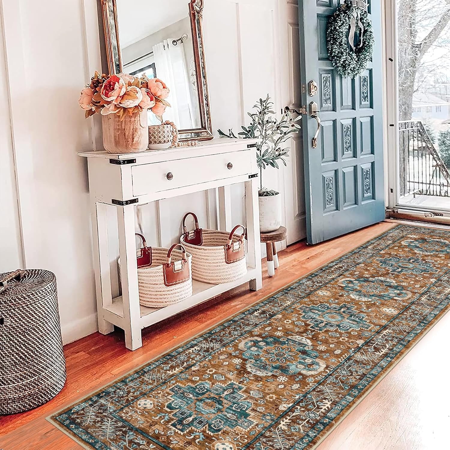 Yamaziot 2'x8' Boho Runner Rug for Hallway, Long Laundry Room Rug ...
