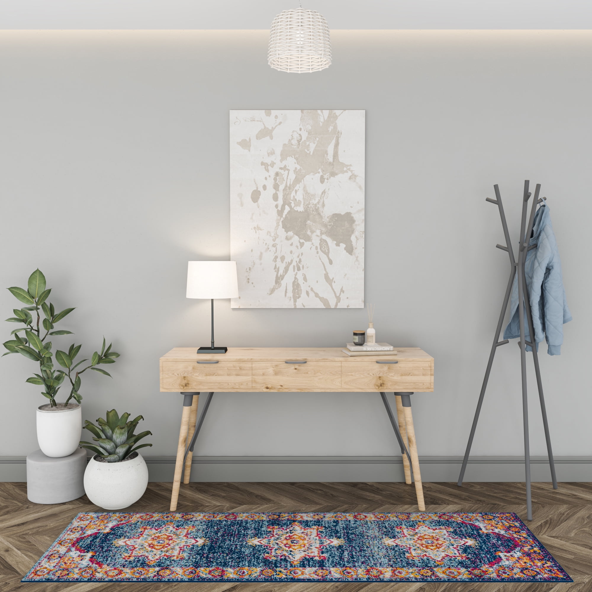 2x8 Blue Runner Rug - Indoor Hallway Kitchen - Walmart.com