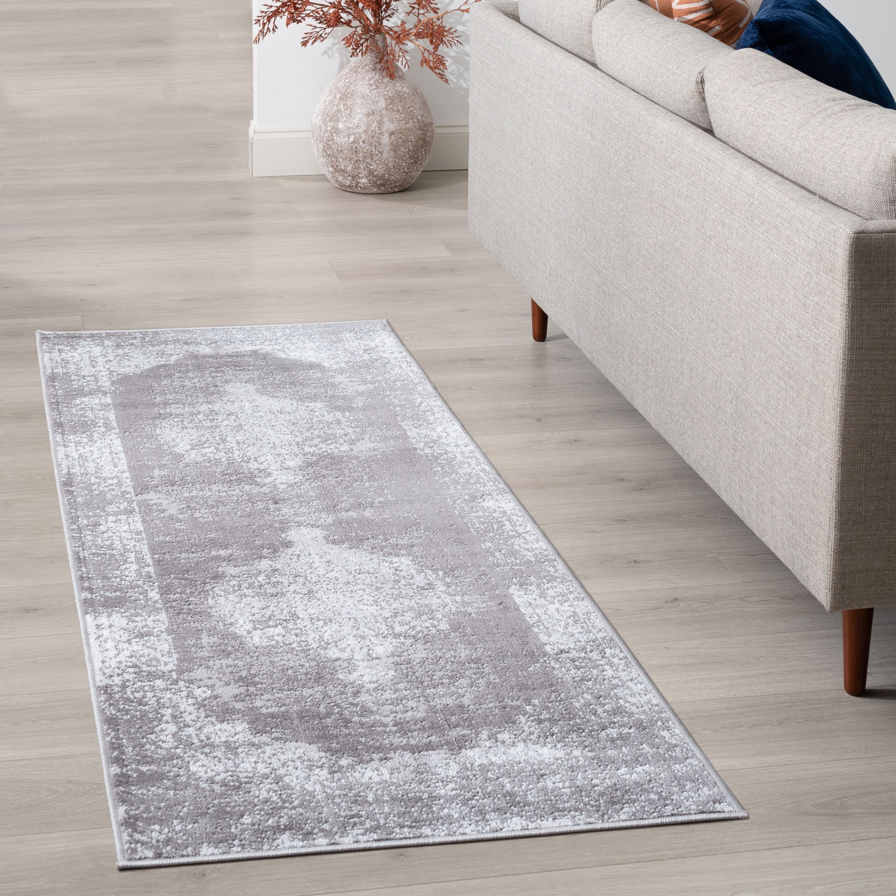 2x8 Modern Gray Runner Rugs for Hallway | Indoor Entry, Entryway ...