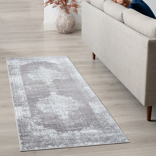 2x8 Modern Gray Runner Rugs for Hallway | Indoor Entry, Entryway ...