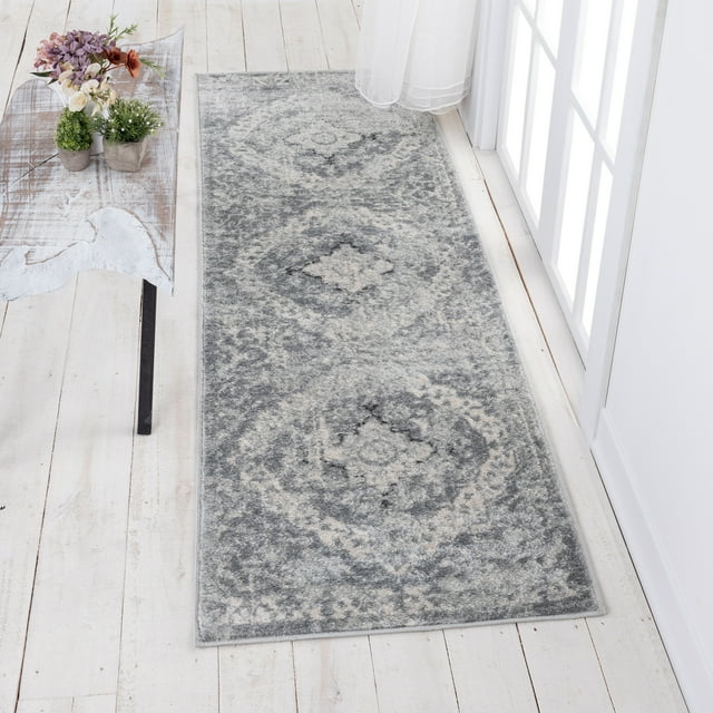 2x8 Modern Gray Runner Rugs for Hallway | Indoor Entry, Entryway ...