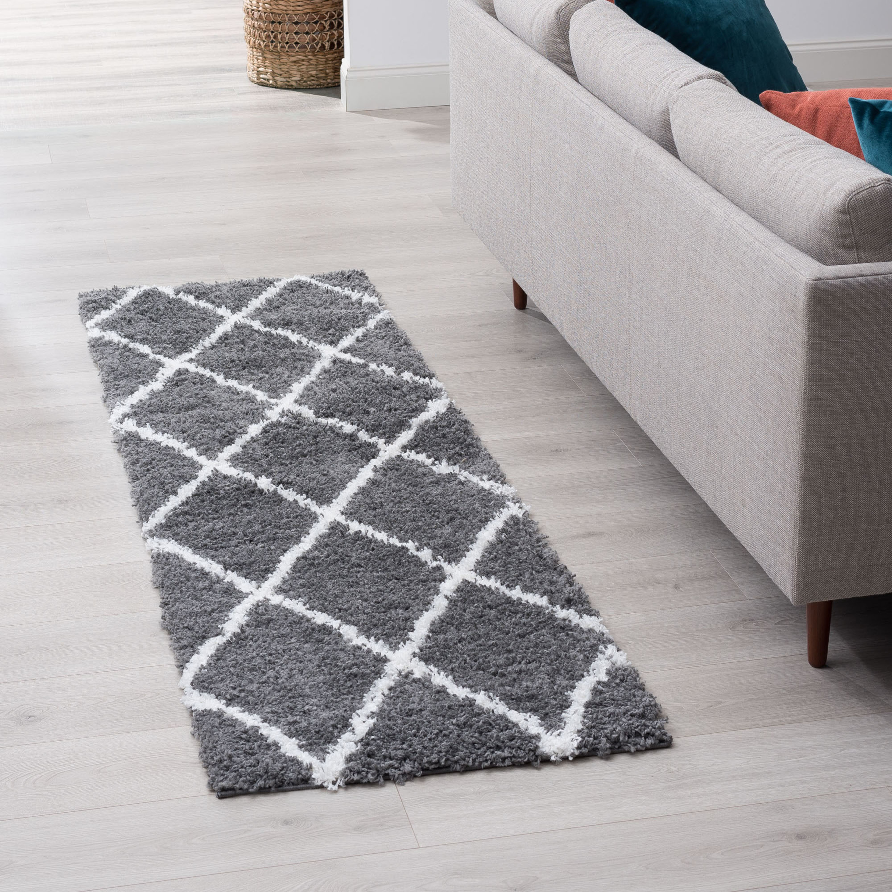 2x8 Modern Gray Runner Rugs for Hallway | Indoor Entry, Entryway ...