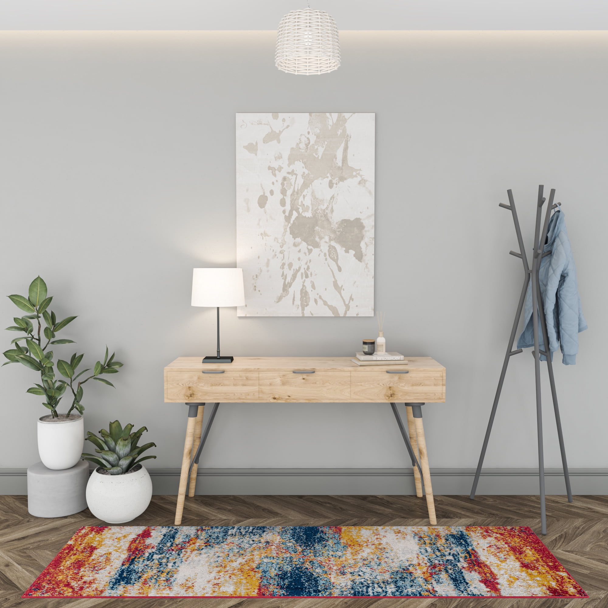 2x8 Modern Multi-Color Runner Rugs for Hallway | Indoor Entry, Entryway ...