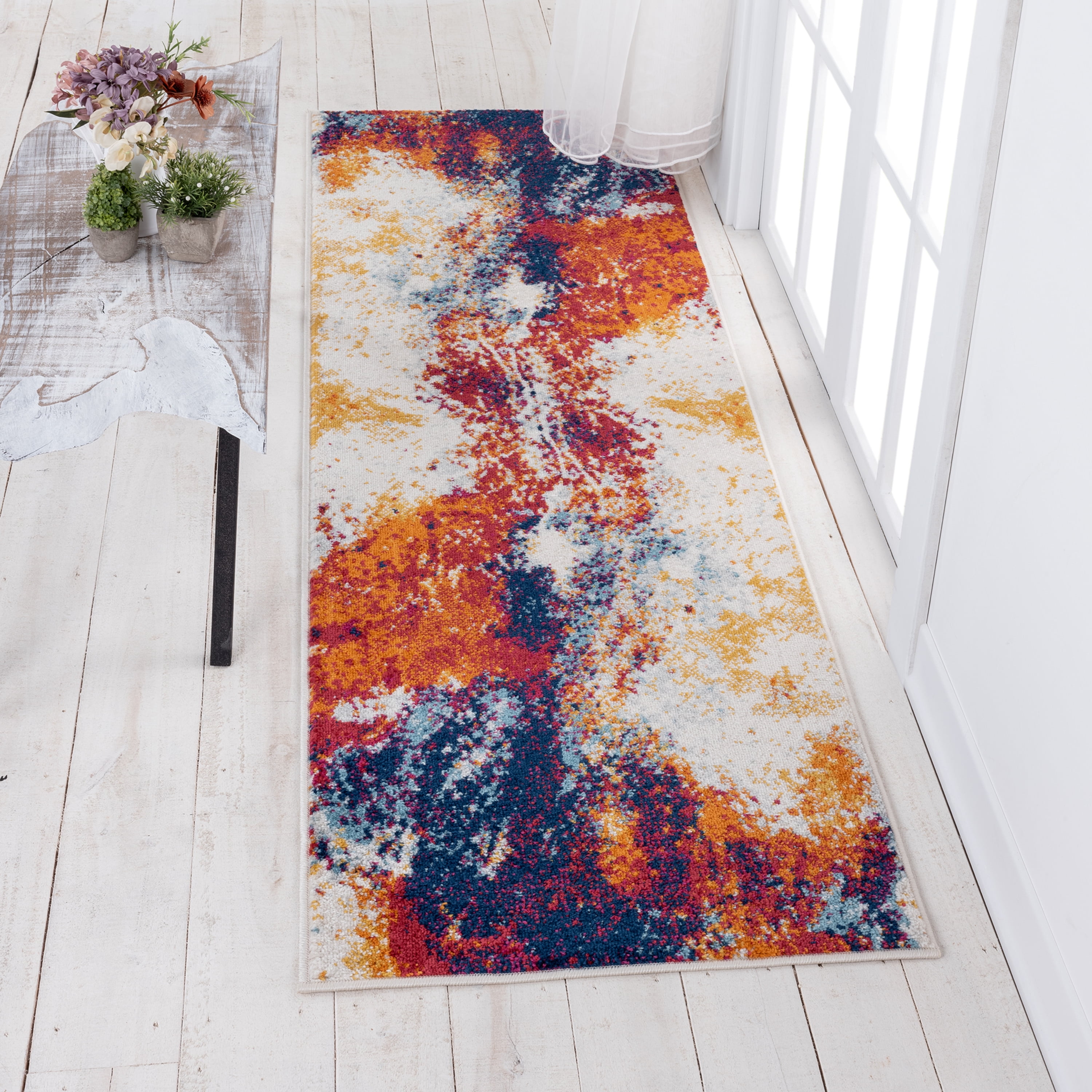 Multi-Color Runner Rug - 2x8 Hallway Kitchen Rug - Walmart.com