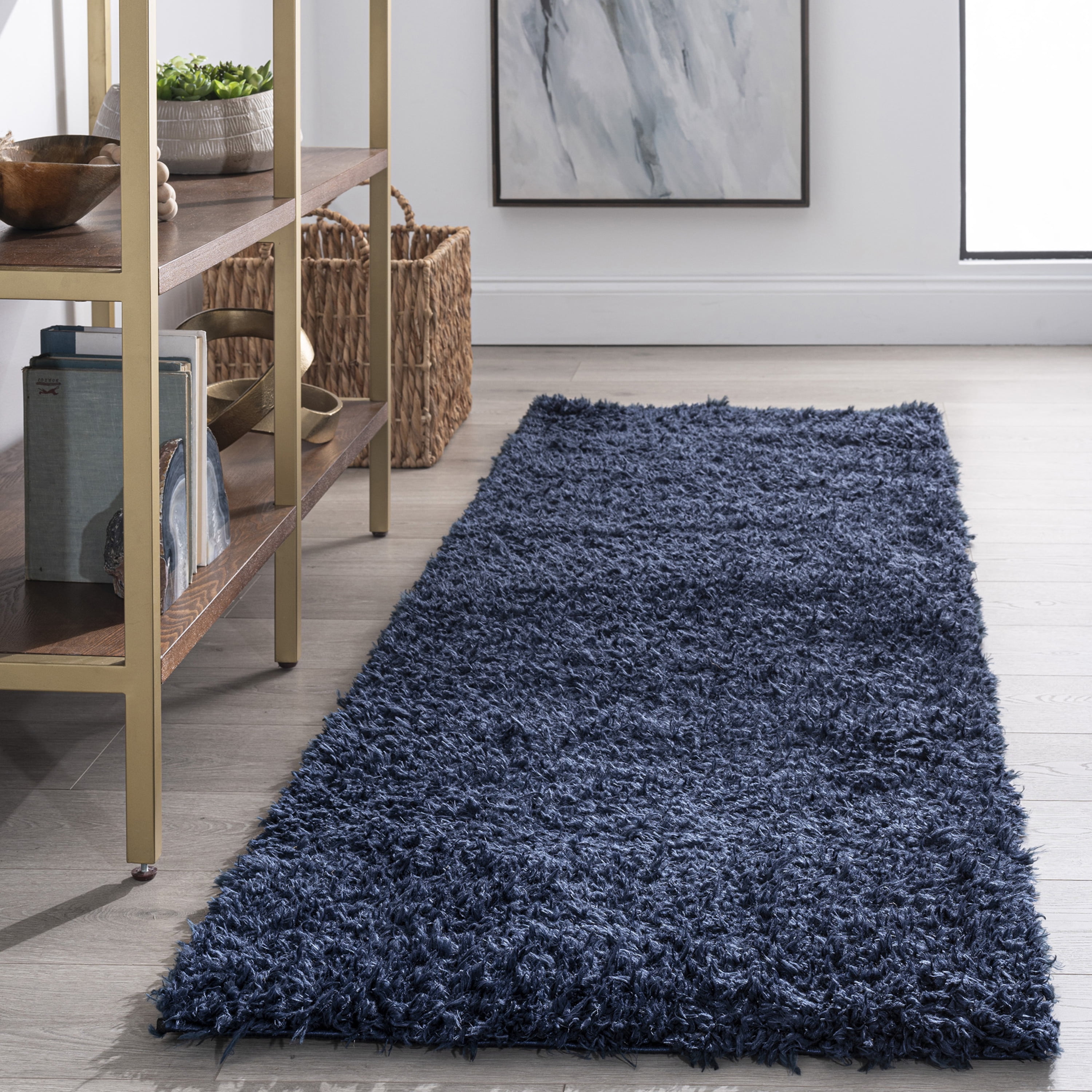 2x8 Modern Navy Runner Rugs for Hallway | Indoor Entry, Entryway ...