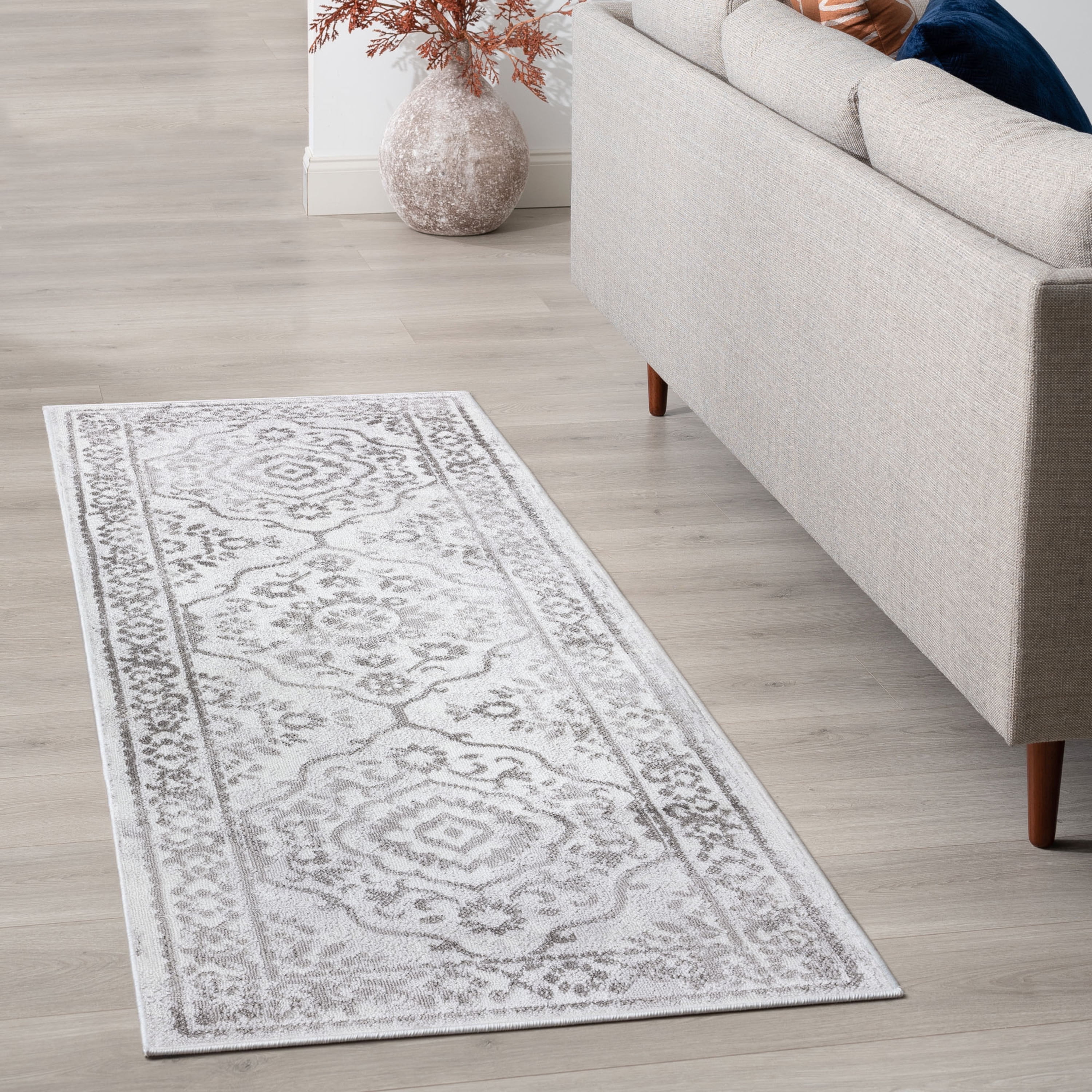 2x8 Modern White Runner Rug - Hallway Entryway Rug - Walmart.com