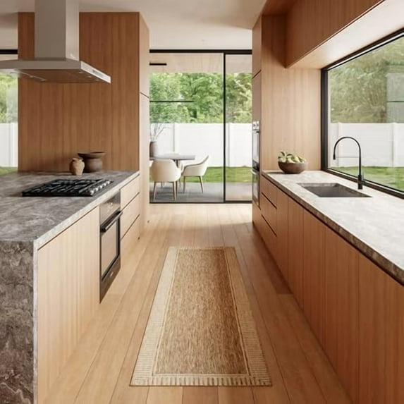 2x8 Outdoor/Indoor Asha Area Rug, Light Brown, Casual Design With ...