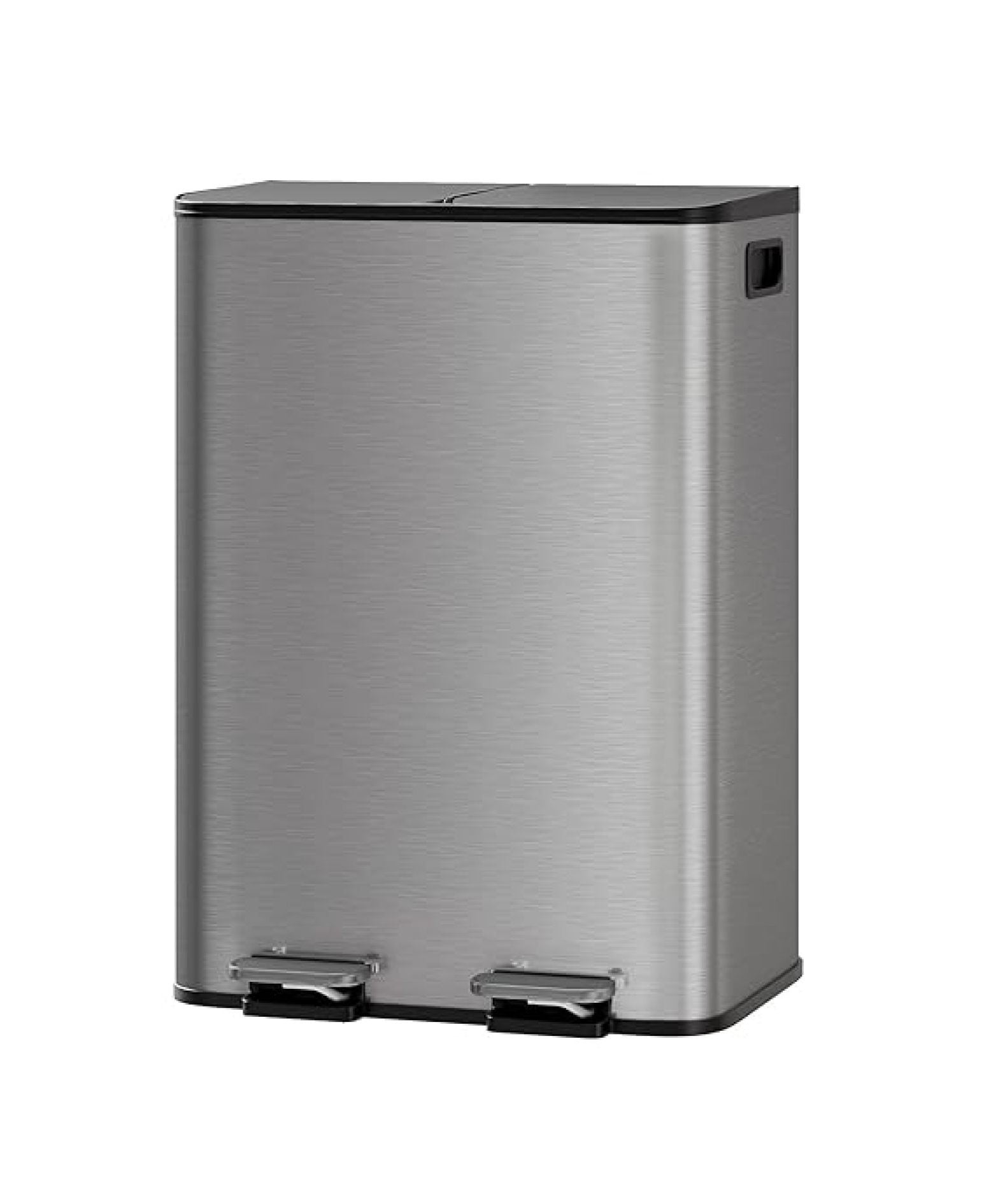 2x8 gal Dual Trash Can with Removable Inner Buckets, Rectangle Step ...