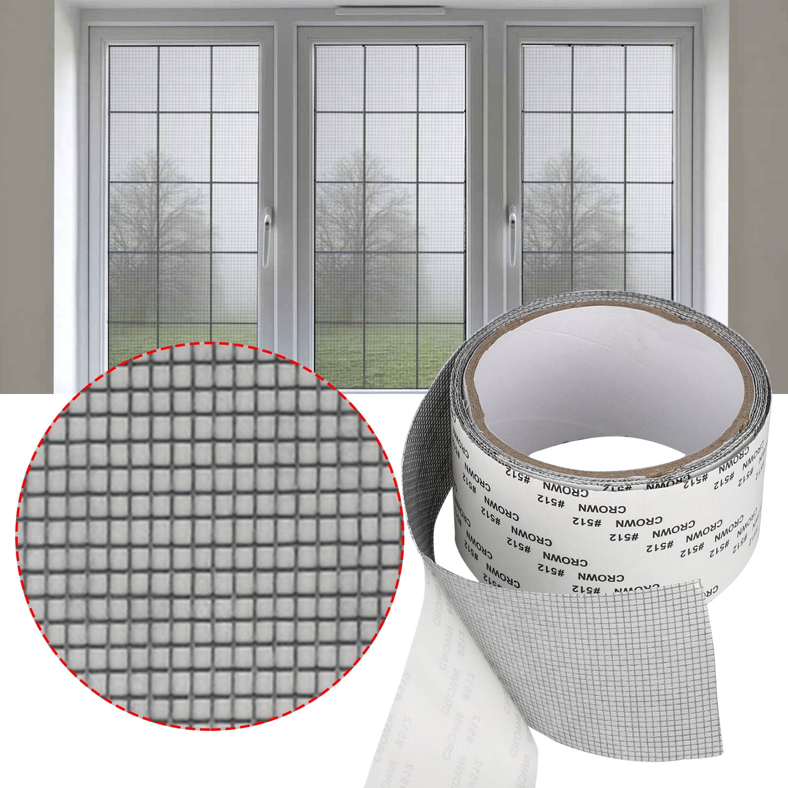 EEEkit 2x87'' Window Screen Repair Kit, Strong Adhesive Fiberglass Mesh ...