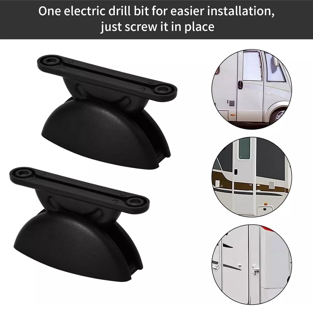 2xBlack Door Stopper Clip Nylon Cabin Door Suction Retainer Catch ...