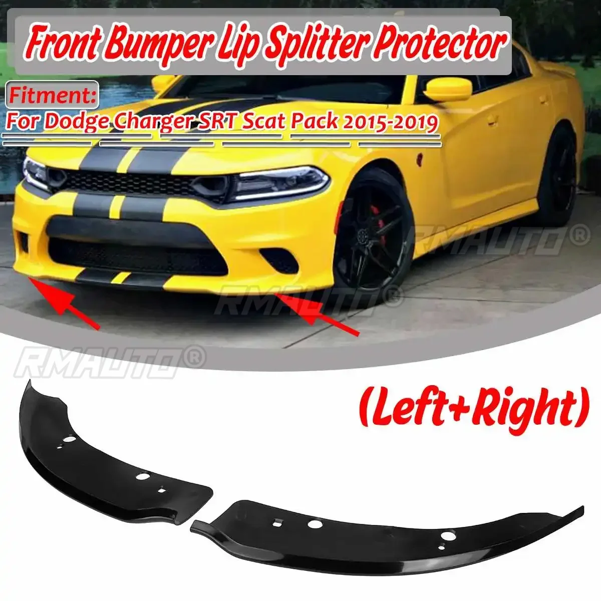 2xCar Front Bumper Lip Diffuser Spoiler Guard Protector Bumper ...