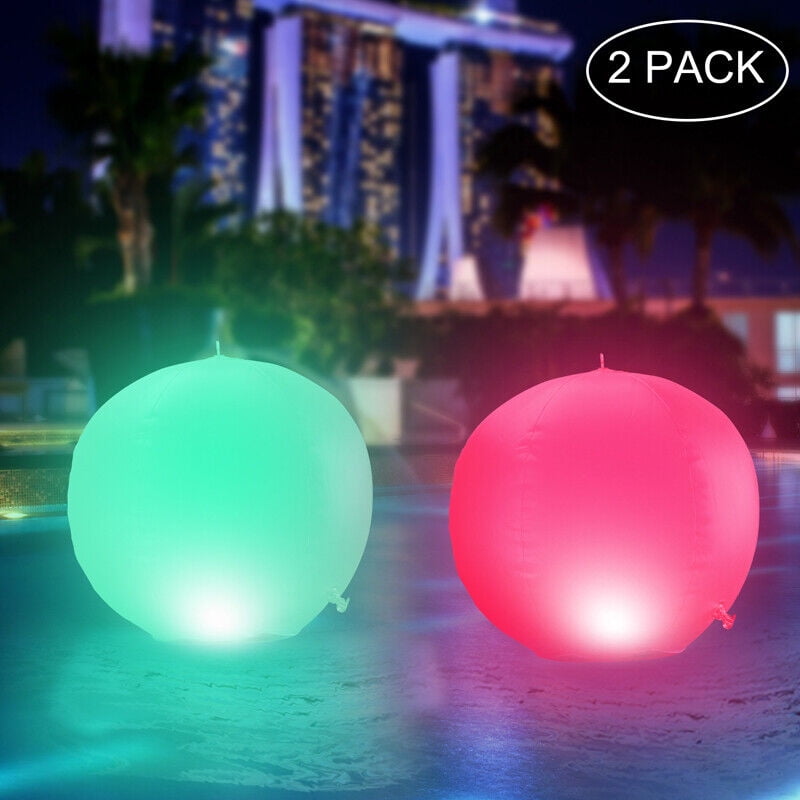 2xFloating Ball Pool Light Solar Powered Inflatable Color Changing LED ...