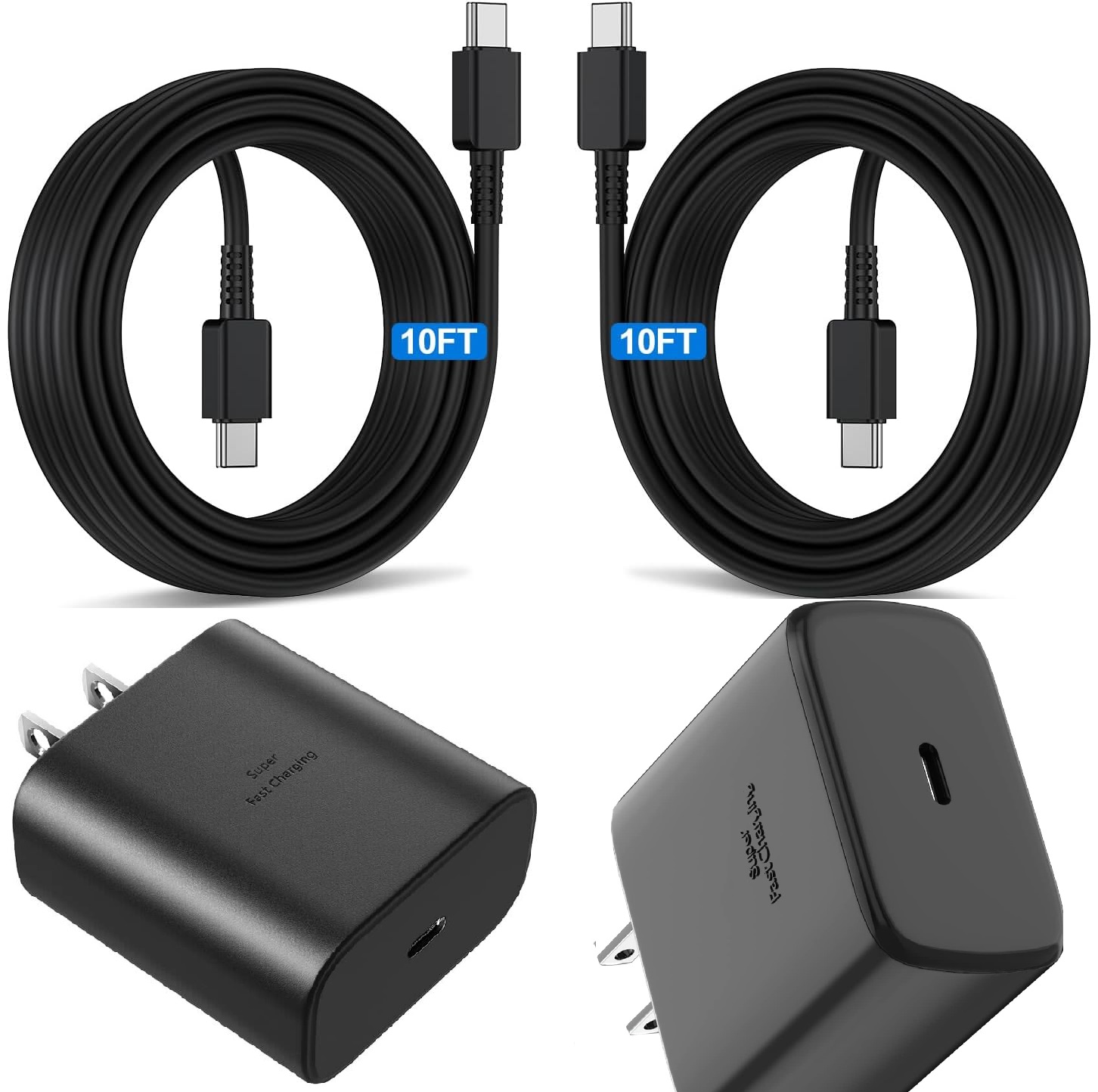 2xSET 45W Super Fast Charger Adapter 10Ft USB-C Cable For Samsung ...