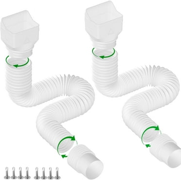 2-Pack 5FT Flexible Downspout Extenders - Extendable Gutter Drainage ...