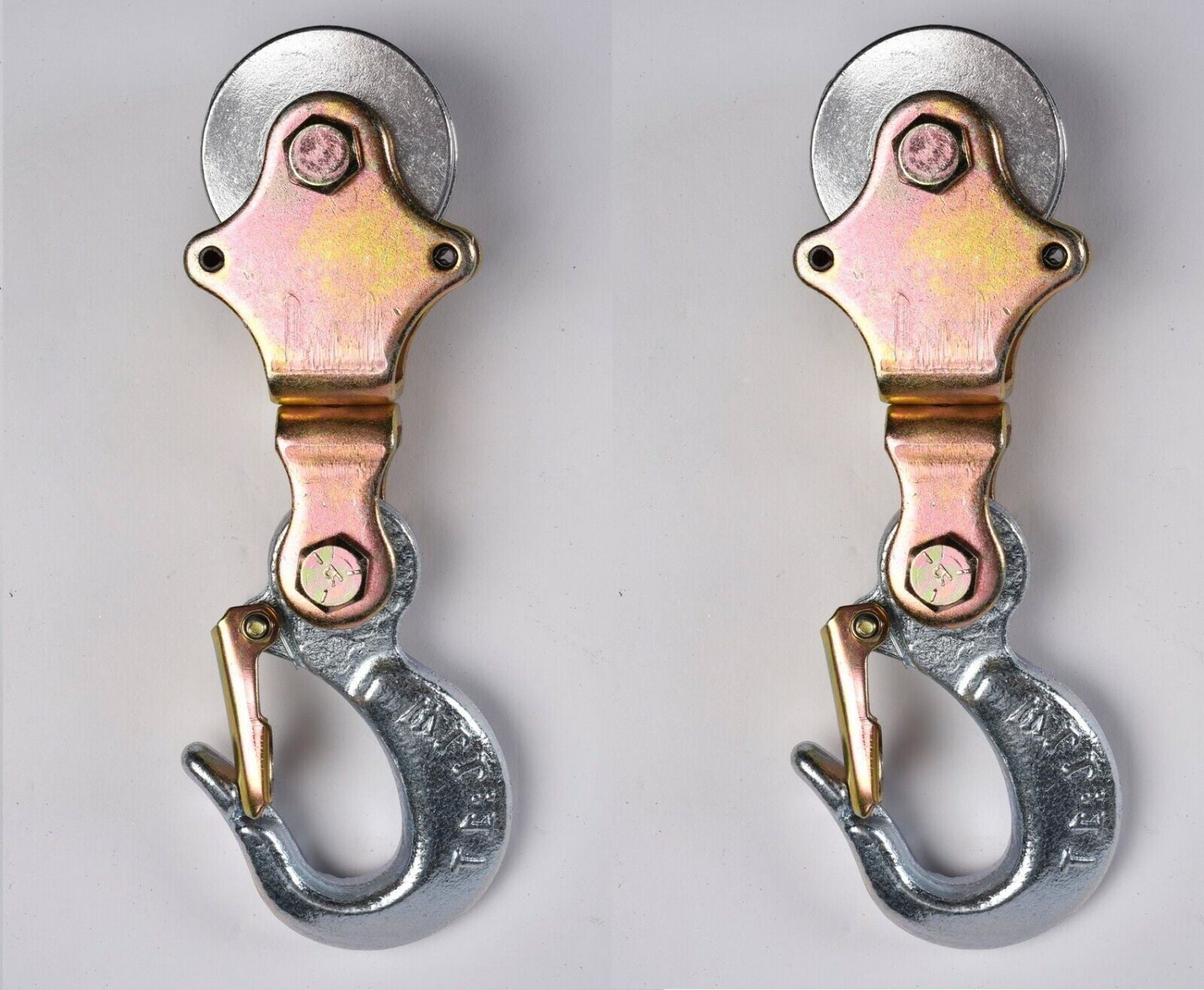 2xWire Rope Pulley Block 1Ton Swivel Eye Hoist Hook Snatch Block Sheave ...
