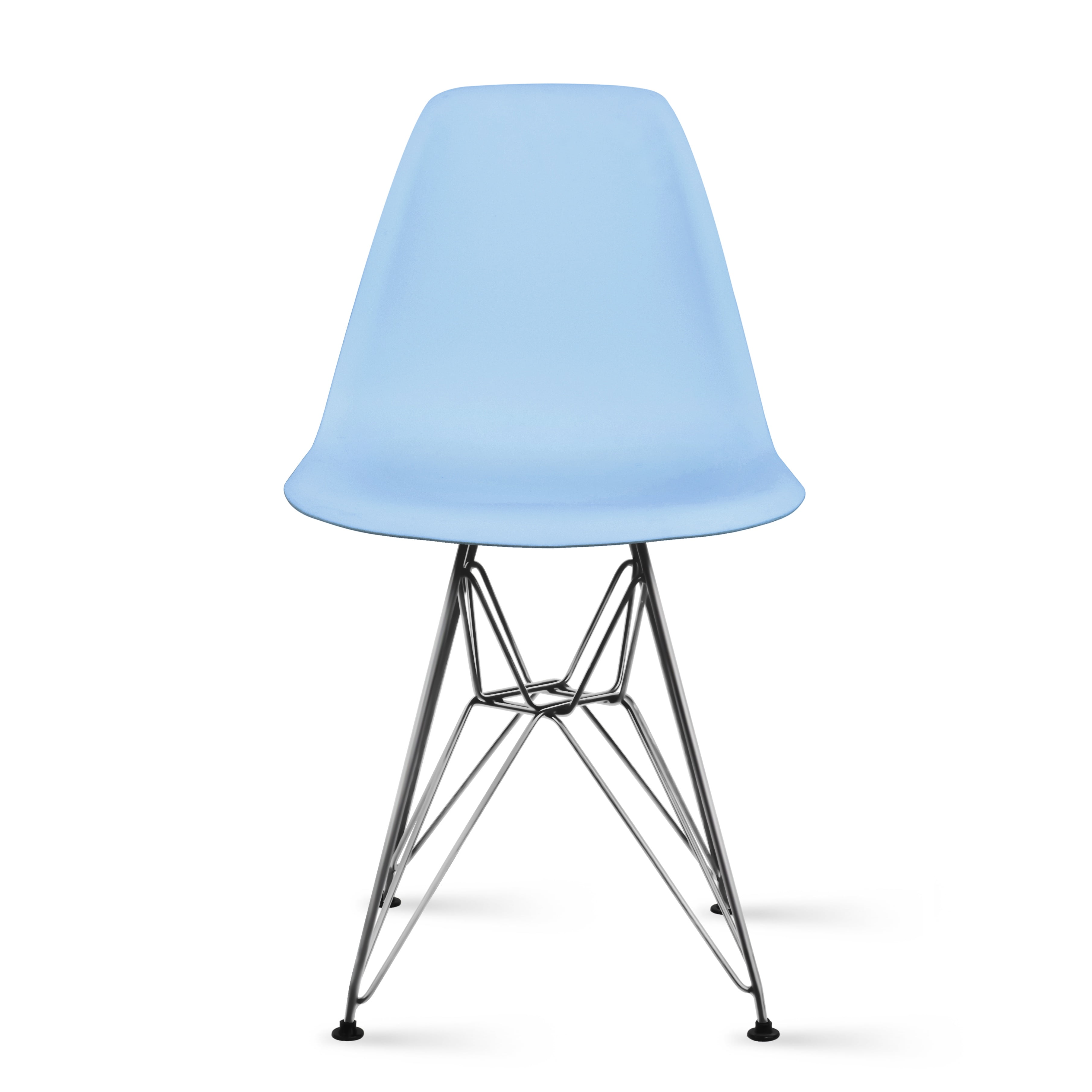 2xhome - Blue - Side Chair Chromed Wire Legs Eiffel Legs Dining Room ...