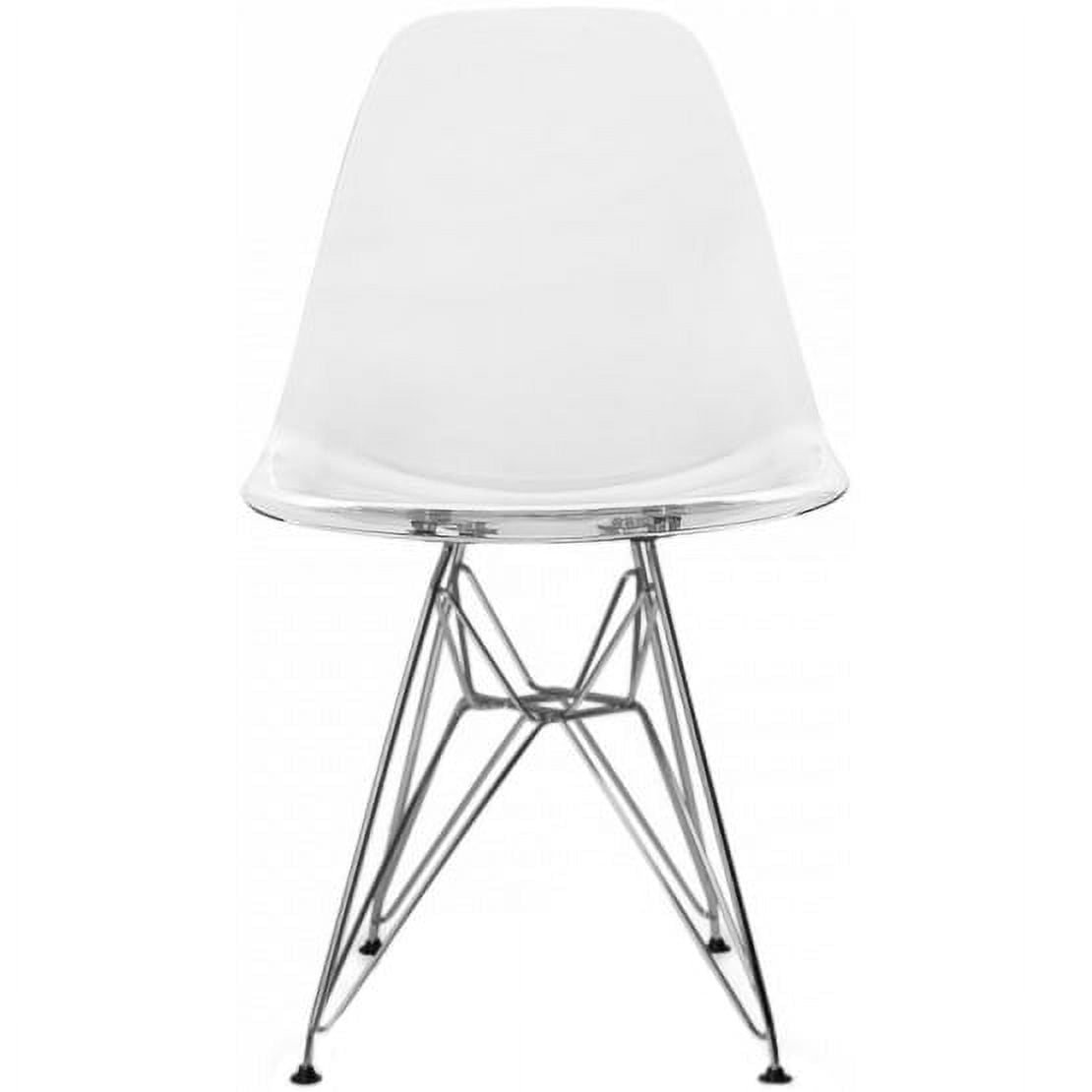 2xhome - Clear - Side Chair Chromed Wire Legs Eiffel Legs Dining Room ...