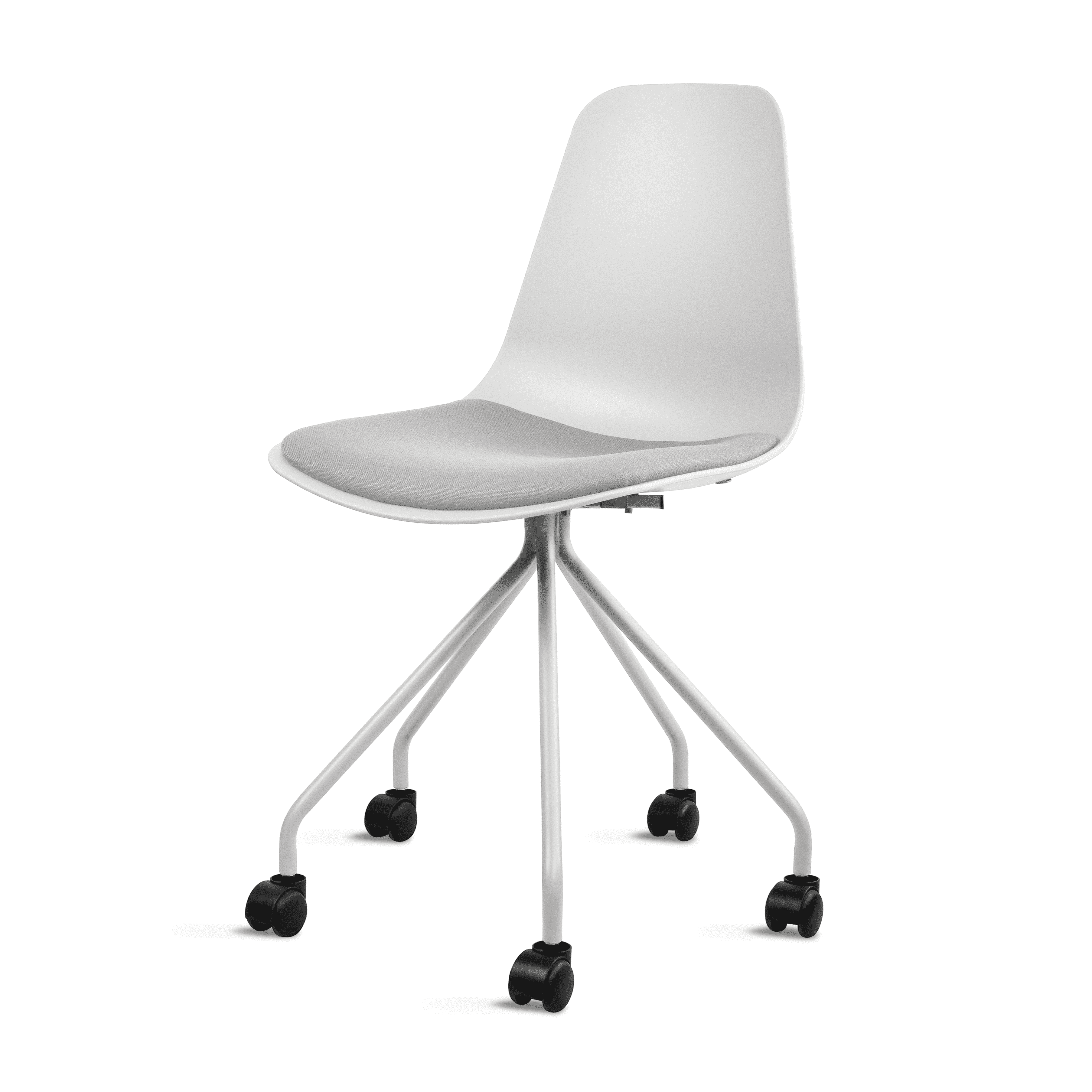 2xhome Ergonomic Office Armless Task Chairs with Wheels Plastic Fabric ...