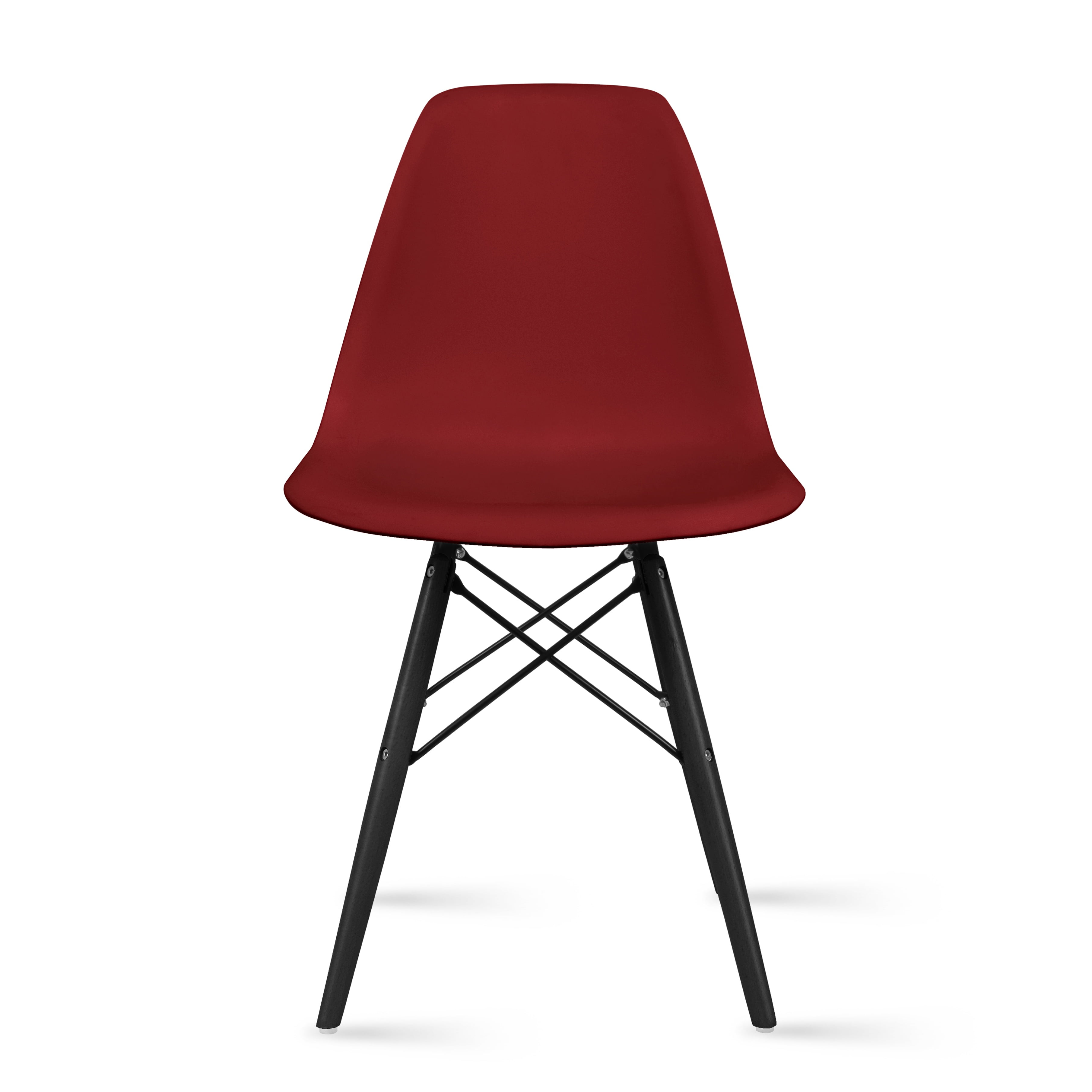 2xhome Red Mid Country Modern Molded Shell Designer Plastic Chair Side ...
