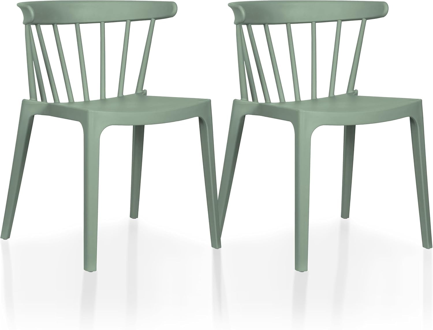2xhome Set of 2 Stackable Patio Chairs | Spindle Slat Back | Weather ...