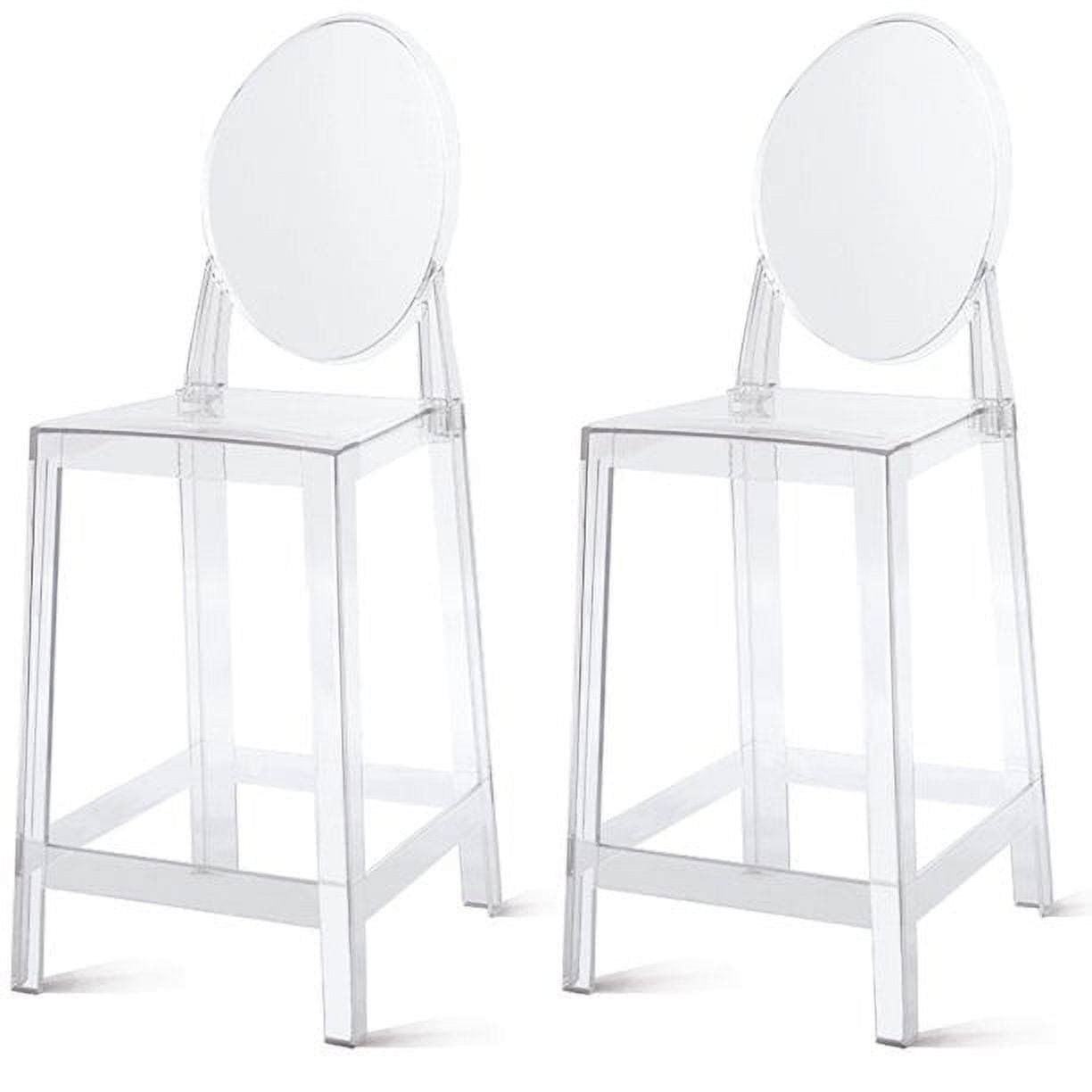 (Retired) 2xhome Set of 2 25" Seat Height Transparent Kitchen Barstools ...