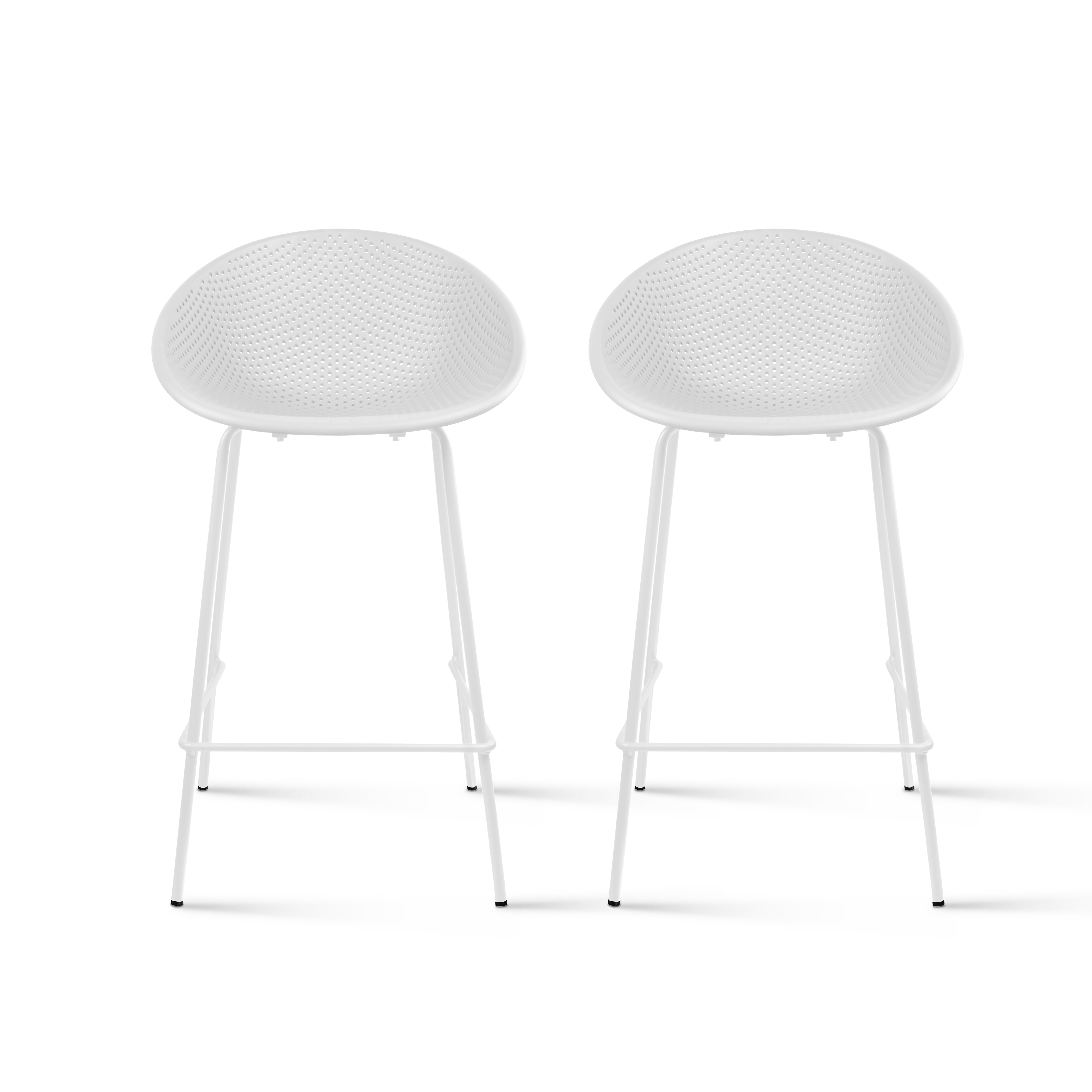 2xhome Set of 2 Mid-Century Modern BarStool Metal Frame with Breathable ...