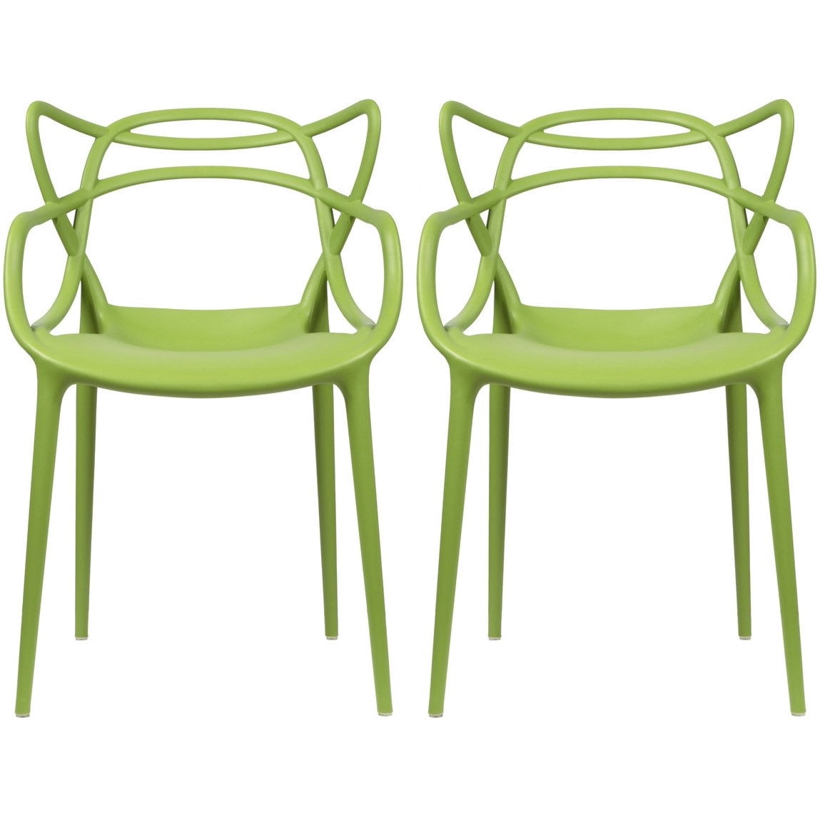 2xhome Set of 2 Modern Contemporary Designer Dining Chairs Molded ...