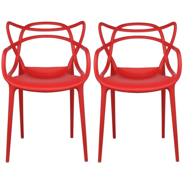 2xhome Set of 2 Modern Contemporary Designer Dining Chairs Molded ...