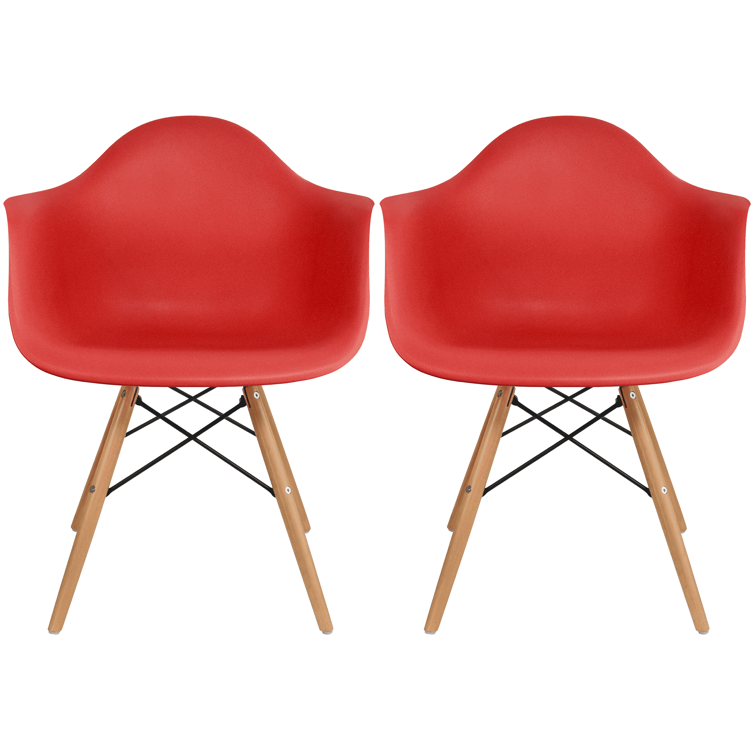 2xhome Set of 2 Modern Dining Side Chairs From Molded Plastic Armchair ...