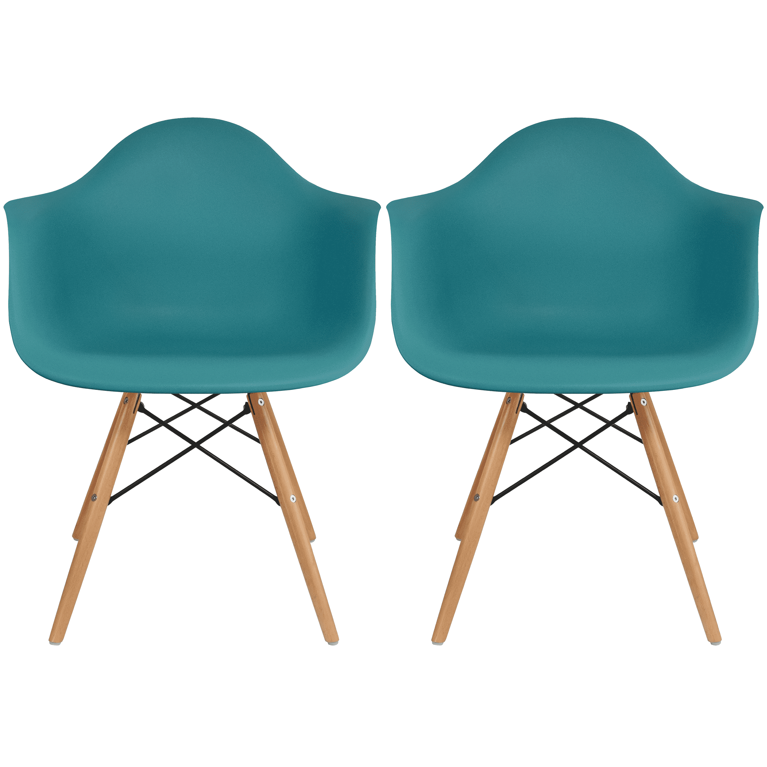 2xhome Set of 2 Modern Dining Side Chairs From Molded Plastic Armchair ...