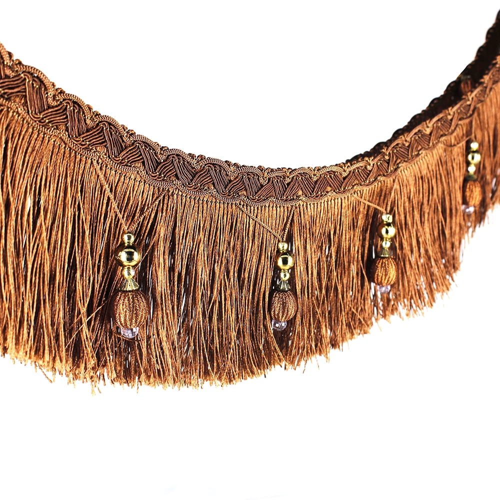 2yards Braided Beads Hanging Ball Tassel Fringe Trimming Applique ...