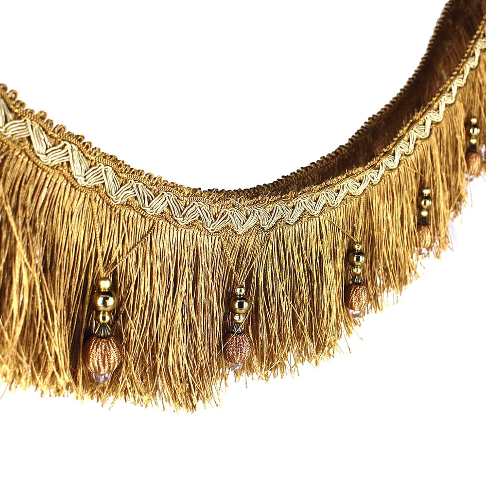2yards Braided Beads Hanging Ball Tassel Fringe Trimming Applique ...