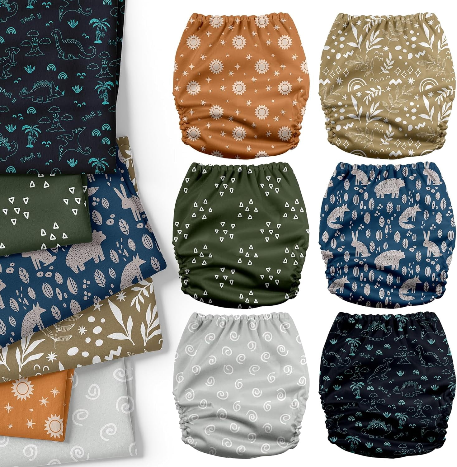 3.0 Baby Cloth Diapers with 6 Inserts Bundle(Natural Elements), with 2 ...