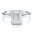 3.0 CTW Emerald Cut Lab Grown Diamond Engagement Ring 925 Sterling ...