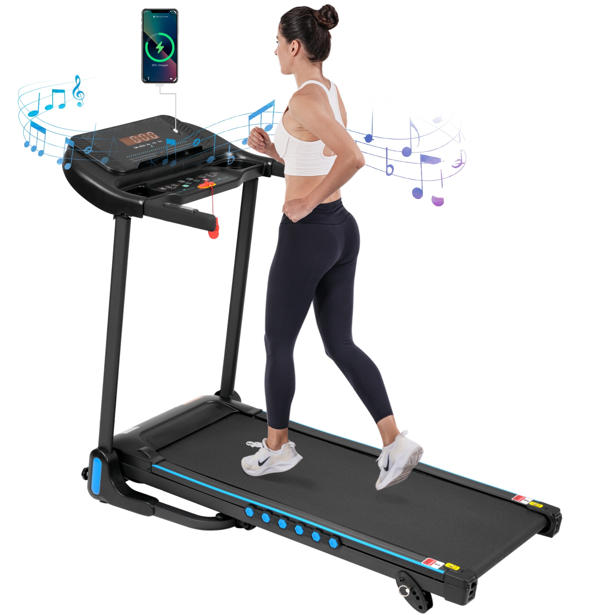 3.0 HP Auto-Folding Incline Treadmill for Home 10MPH 350Lbs Capacity ...