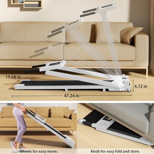 3.0 HP Foldable Portable Folding Small Treadmills for Home Office with ...