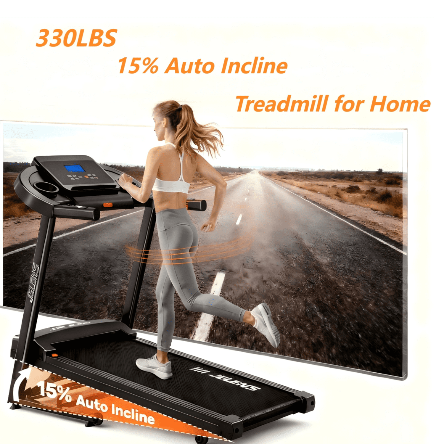3.0 HP Folding Treadmill for Home with 0-15% Auto Incline,330-440lbs ...