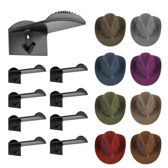 3.0 Inch Adhesive Hat Hooks for Wall 8 Pack, Strong Grip Cow Hat ...