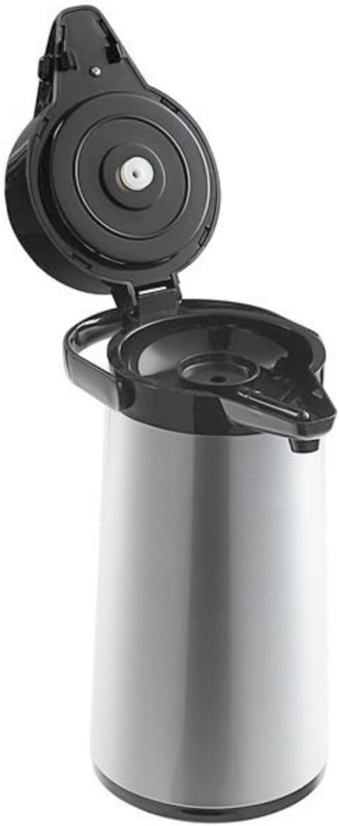 3.0 Liter/ 101 oz Push Button Coffee Airpot Stainless Steel Body Glass ...