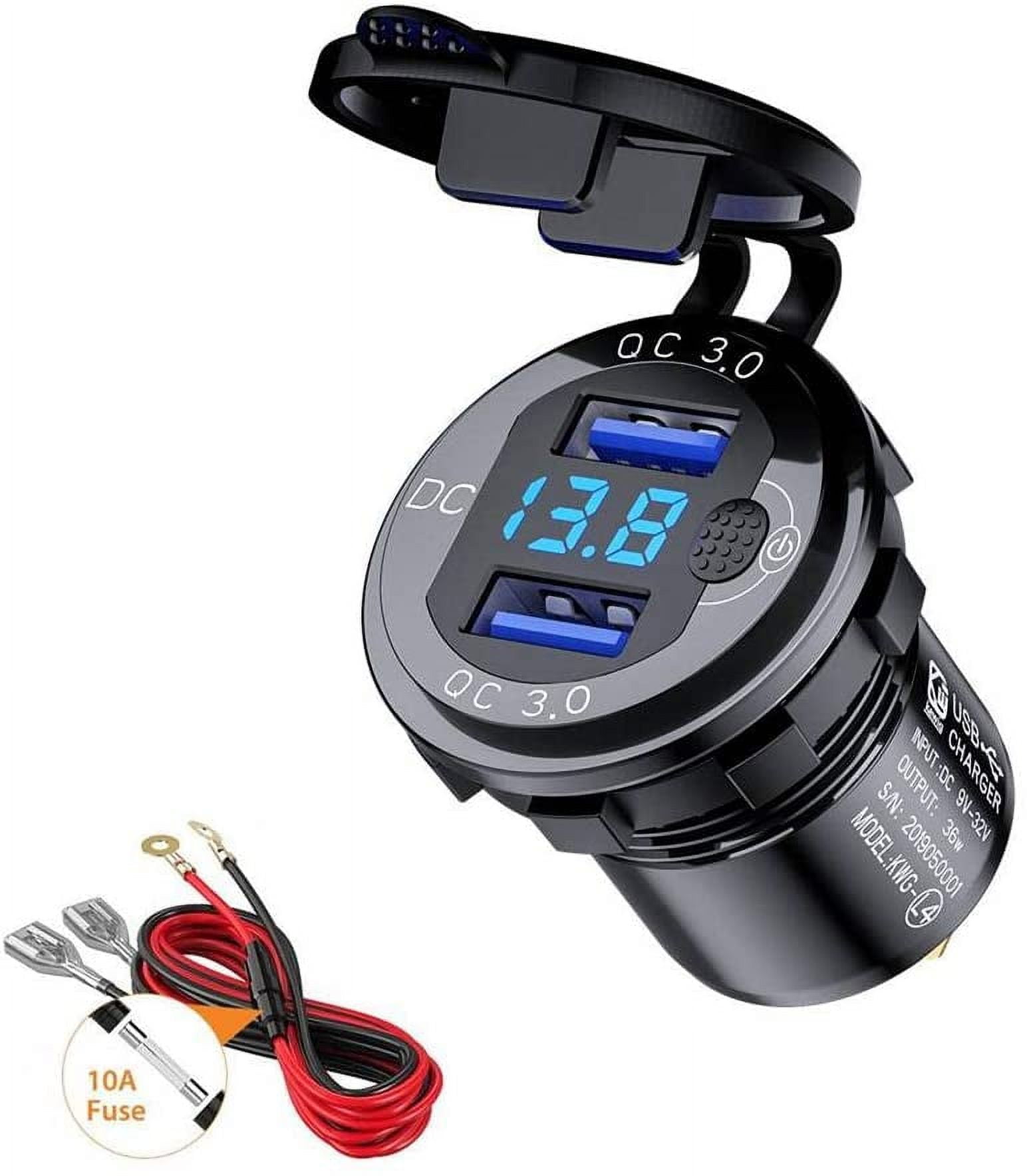 3.0 USB Quick Charger Socket, 12V/24V Dual USB Charger Socket with ...