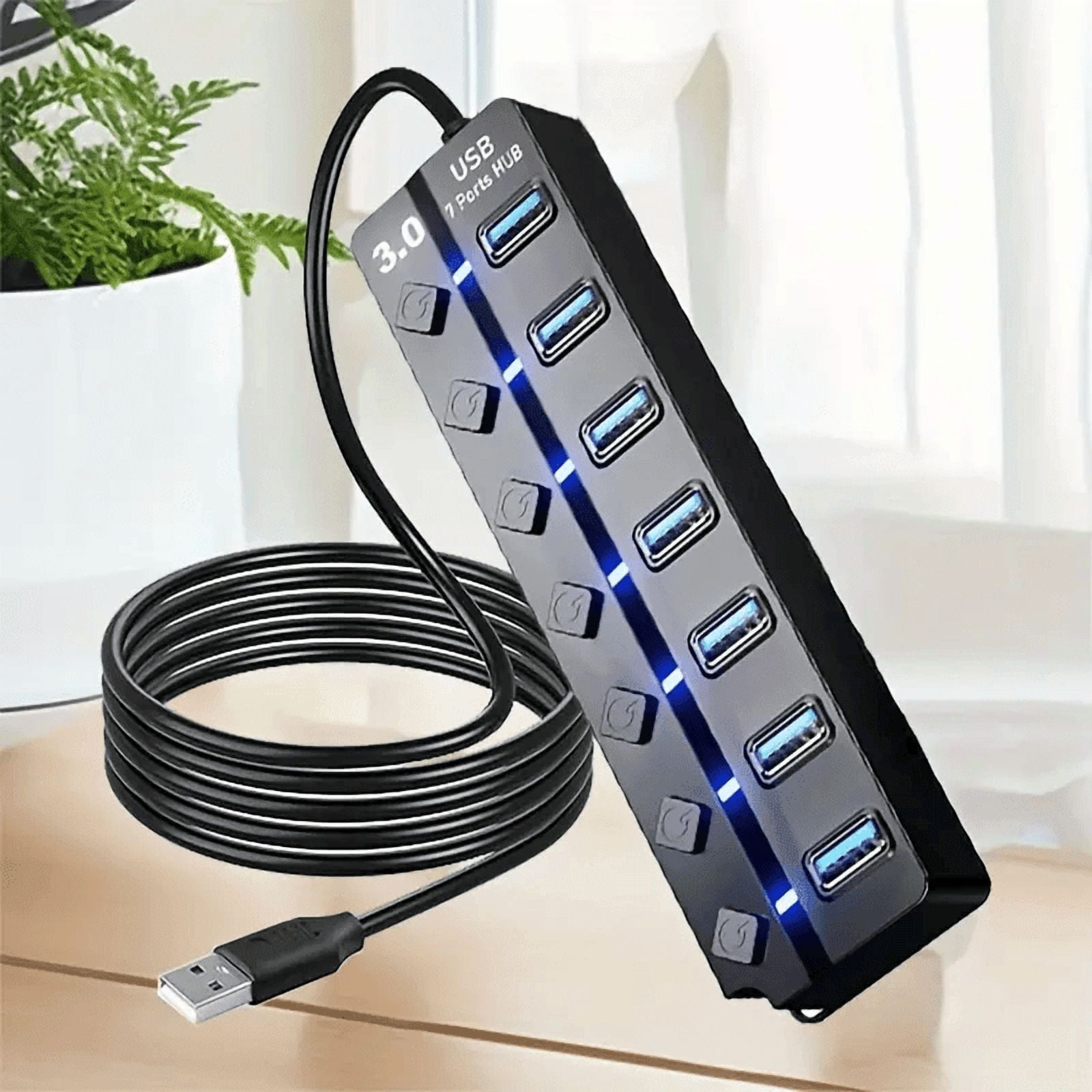 3.0 Version USB Hub with 1.2 Meter Cable, 7 USB Ports for Multiple ...