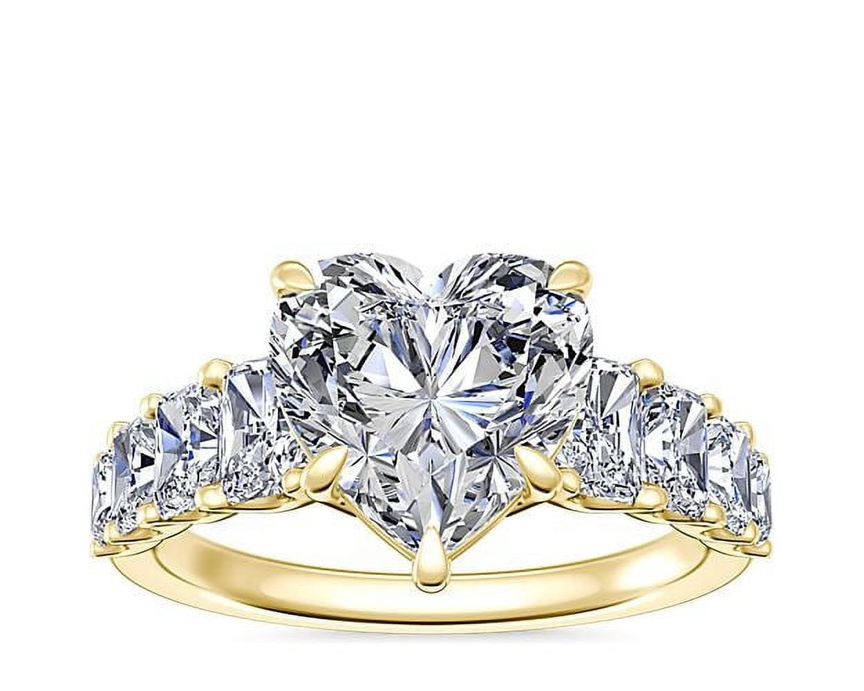 3.00 Ct Heart Cut Moissanite Unique Wedding Ring for Women Solid 18K ...