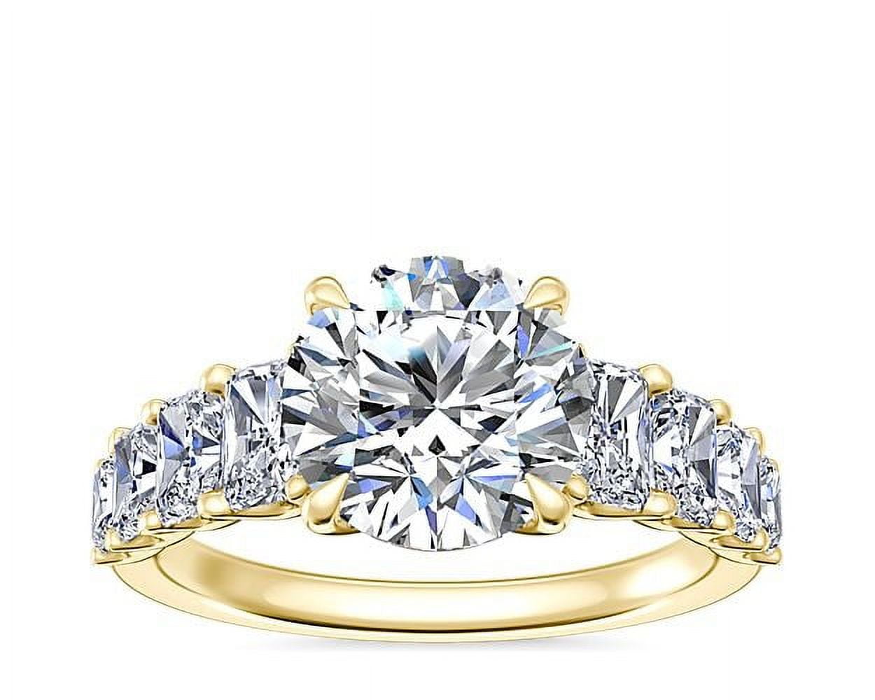 3.00 Ct Round Cut Moissanite Unique Wedding Ring for Women Solid 18K ...