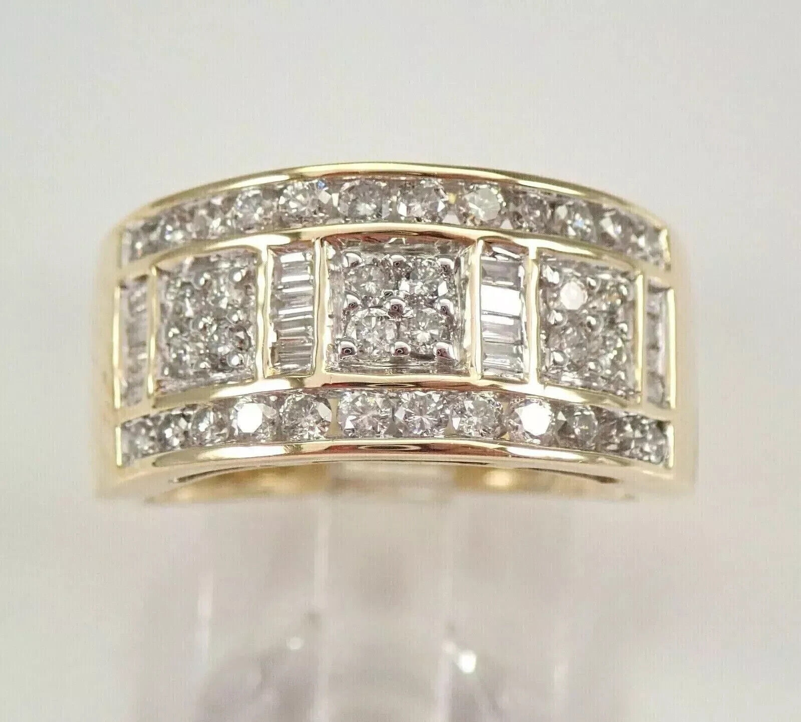 3.00 Ct Round Cut VVS1/D Diamond Halo Wedding Men's Band Ring 14k Yellow Gold Plated - Walmart.com